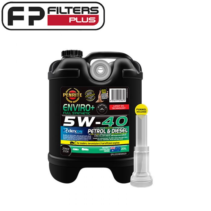 EPLUS5W40020 Penrite 5W40 20 Litre Enviro + Oil - Filters Plus WA